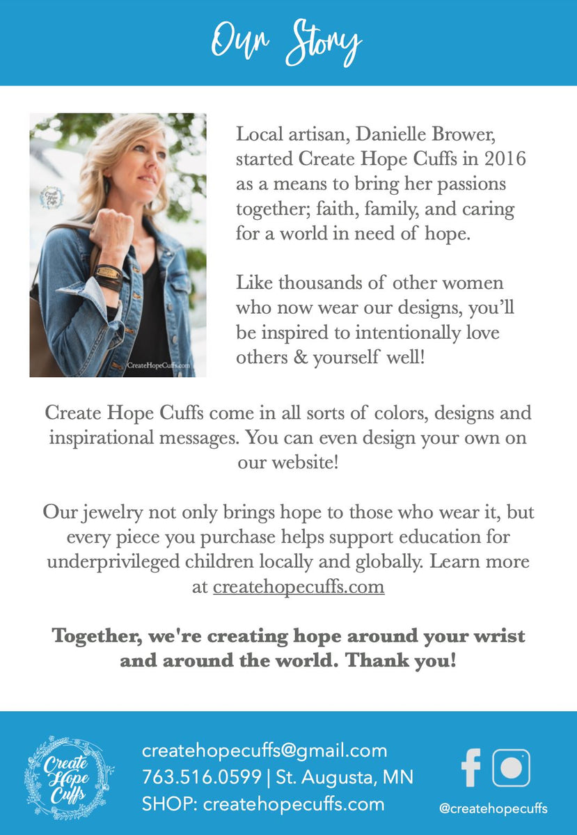 Create Hope Gift Cards Available in $20, $30, $50 and $100 increments ...