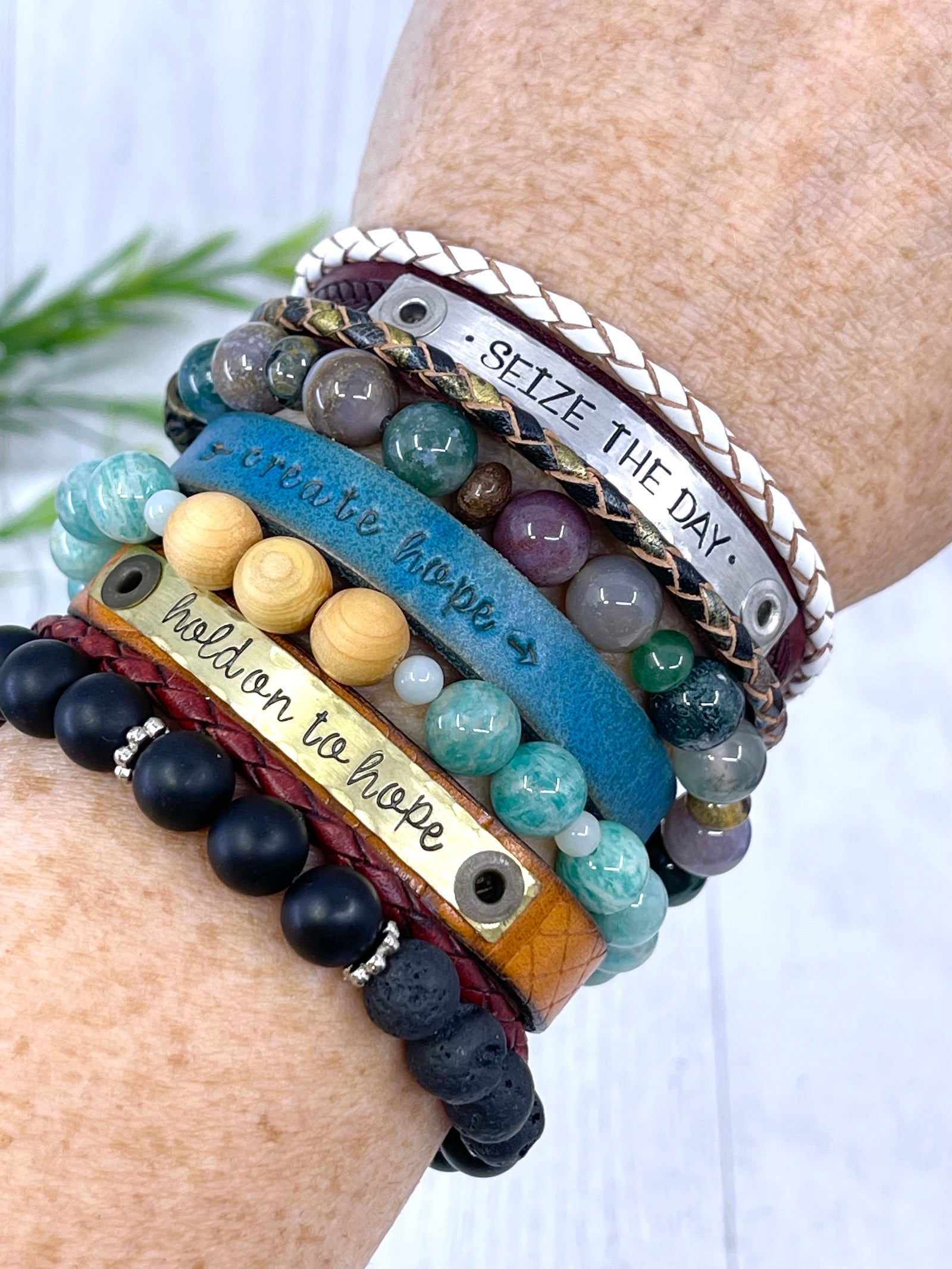 Skinny Empowerment Leather Bracelet adjustable for Women or Girls ...